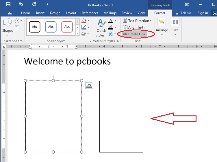Link Text Boxes Word Pilotre