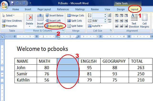 MS Word Tutorial Insertion And Deletion Of Column Row And Cell